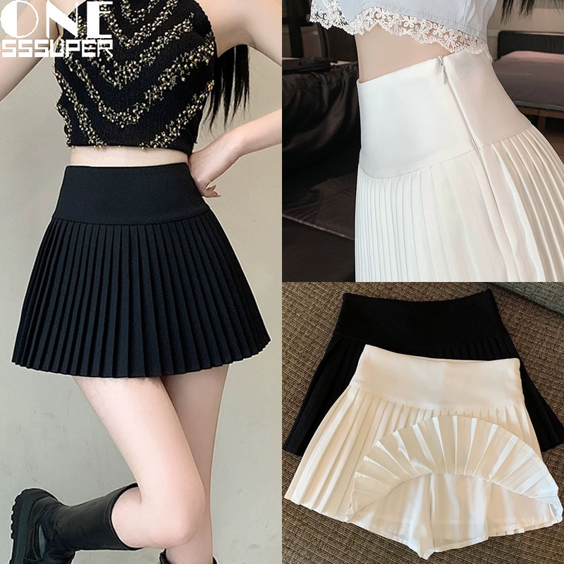 Jual Rok Lipit Baru Rok Wanita Pinggang Tinggi Rok A-line Untuk Si ...