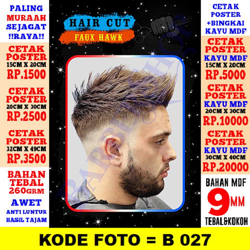 Jual POSTER BARBERSHOP TERBARU 2024 - BINGKAI KAYU MDF 9MM - UKURAN ...