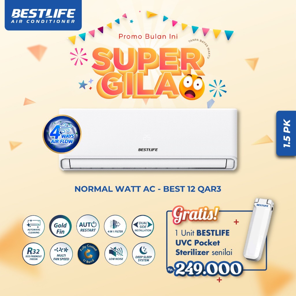 Jual AC BESTLIFE Split 1,5 PK - 12QAR3 | Shopee Indonesia