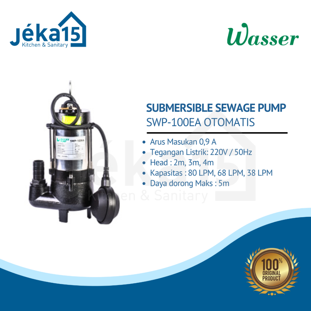 Jual WASSER SWP-100EA SUBMERSIBLE SEWAGE PUMP | POMPA CELUP KOLAM IKAN | Shopee Indonesia
