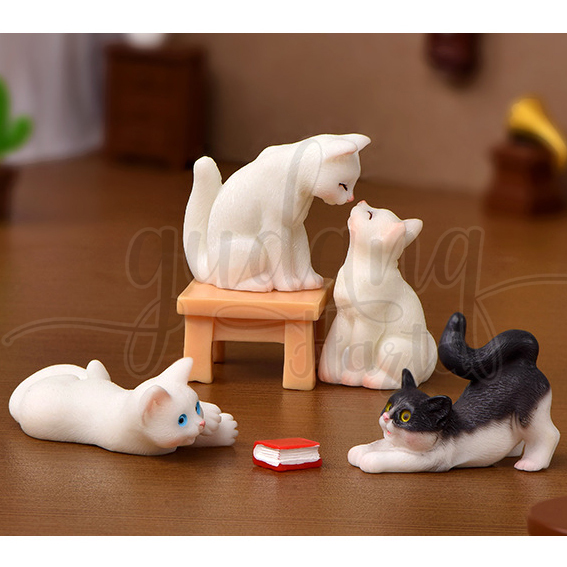 Jual Pajangan Bentuk Kucing Belajar Miniatur Mini Dekorasi Rumah Gift ...