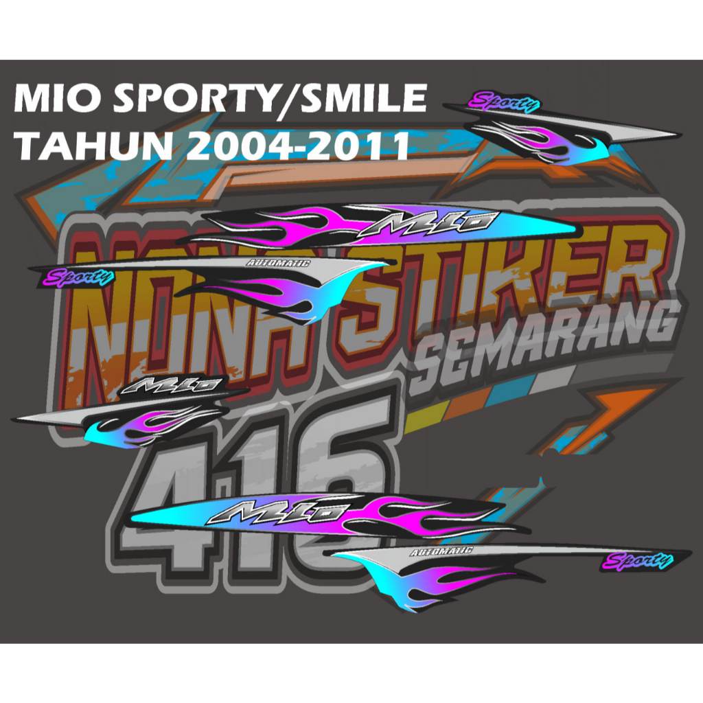 Jual STIKER STRIPING DECAL MIO SPORTY MIO SMILE TAHUN 2004-2011 RAINBOW ...