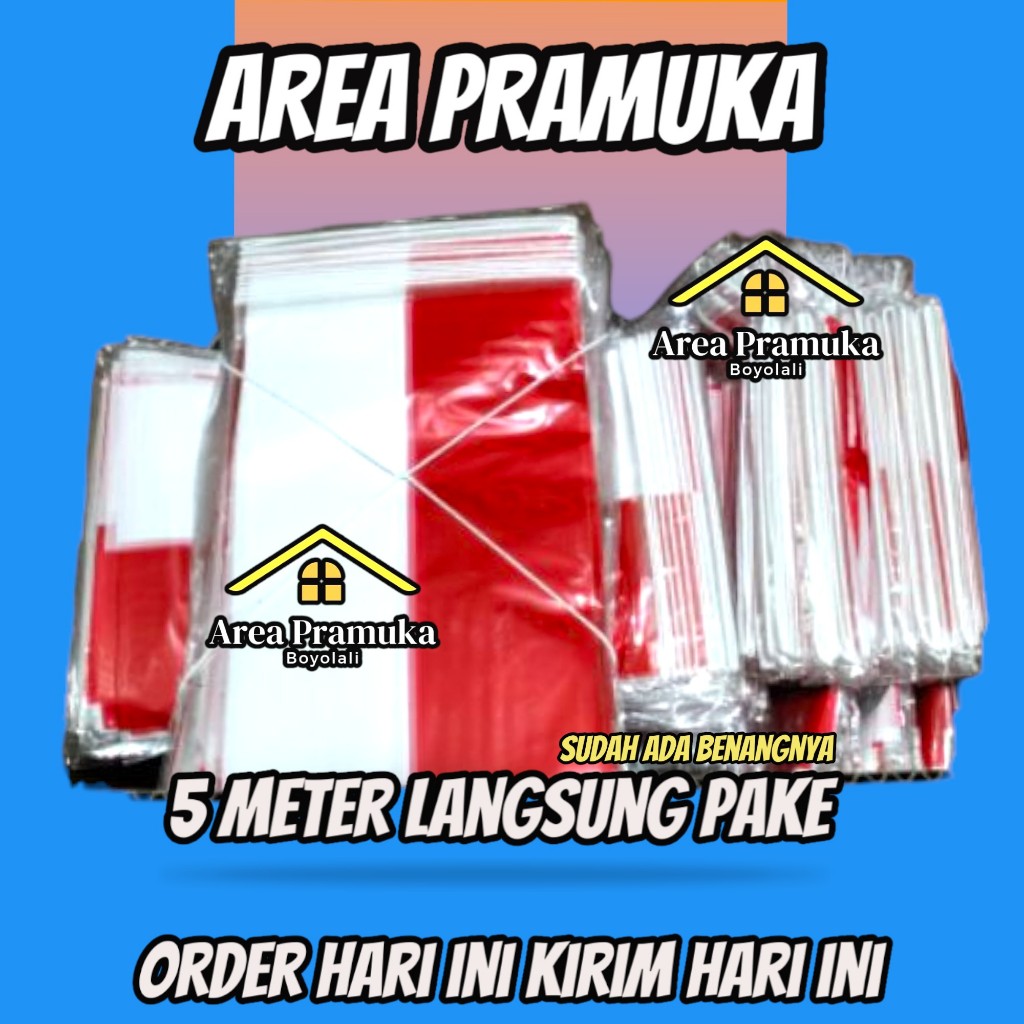 Jual Bendera tali renteng 5 meter merah putih plastik | Shopee Indonesia
