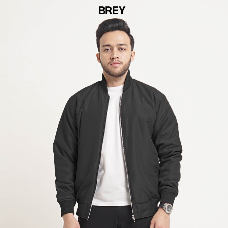 Jual Jaket Pria Bomber Original Hitam Black Jacket Parasut Windbreaker ...
