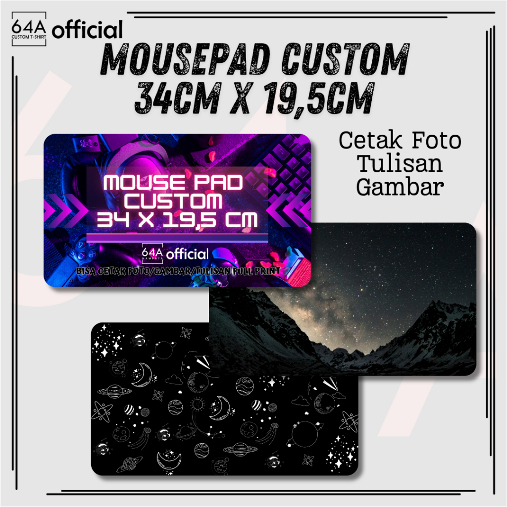 Jual 64A Mouse Pad Custom Bebas Desain Satuan Cetak Foto/Tulisan/gambar ...
