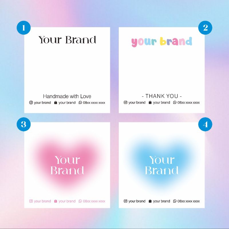 Jual [FREE PLASTIK] 7x7cm 8x8cm Alas Packaging Tema Gradient Minimalis ...