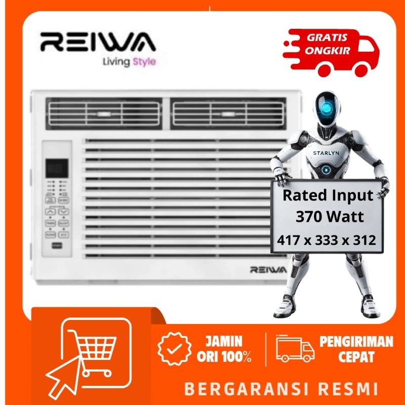 Jual REIWA AC Window 1/2 PK 370 watt CW-0501RA / 1 PK 775 watt CW-0901RA | Shopee Indonesia