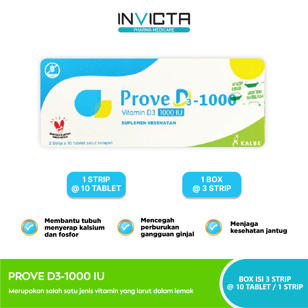 Jual Prove D3 Vitamin D3 1000 IU - Strip / Box | Shopee Indonesia