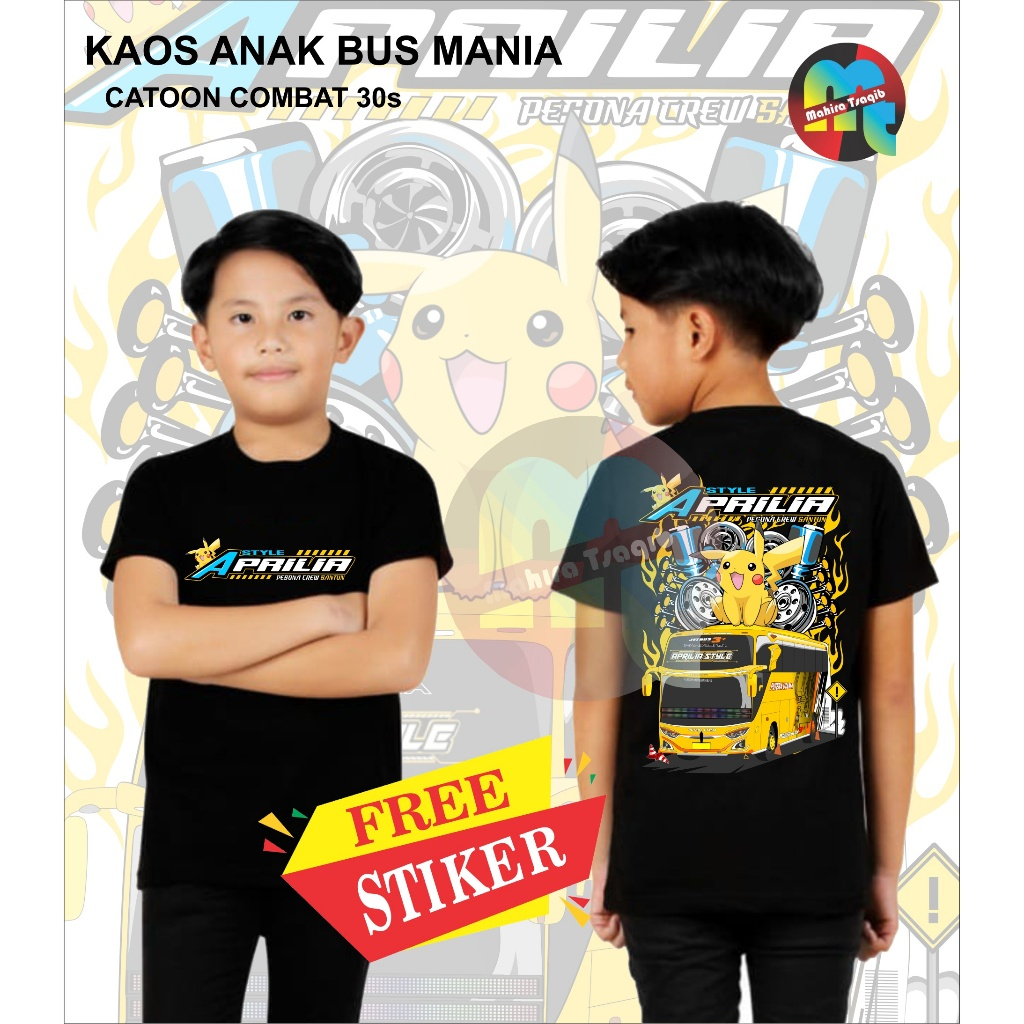 Jual KAOS BUS MANIA APRILIA STYLE FREE STIKER | Shopee Indonesia