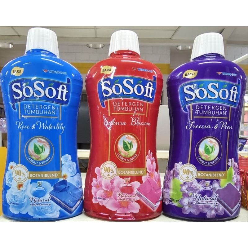 Jual SOSOFT Detergen Tumbuhan 700ml Botol | Shopee Indonesia