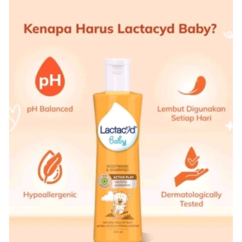Jual lactacyd baby body wash & shampoo active play 250ml | Shopee Indonesia