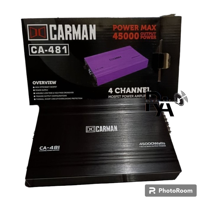 Jual Power Mobil Carman Power Output CA 481 Mosfet Power Amplifier 4 Chanel | Shopee Indonesia