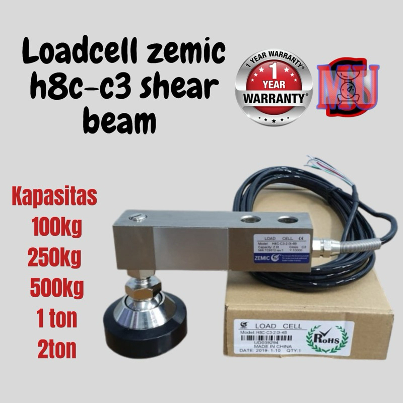 Jual Load Cell ZEMIC H8C-C3-500kg Load Cell SHEAR BEAM 500Kg | Shopee ...