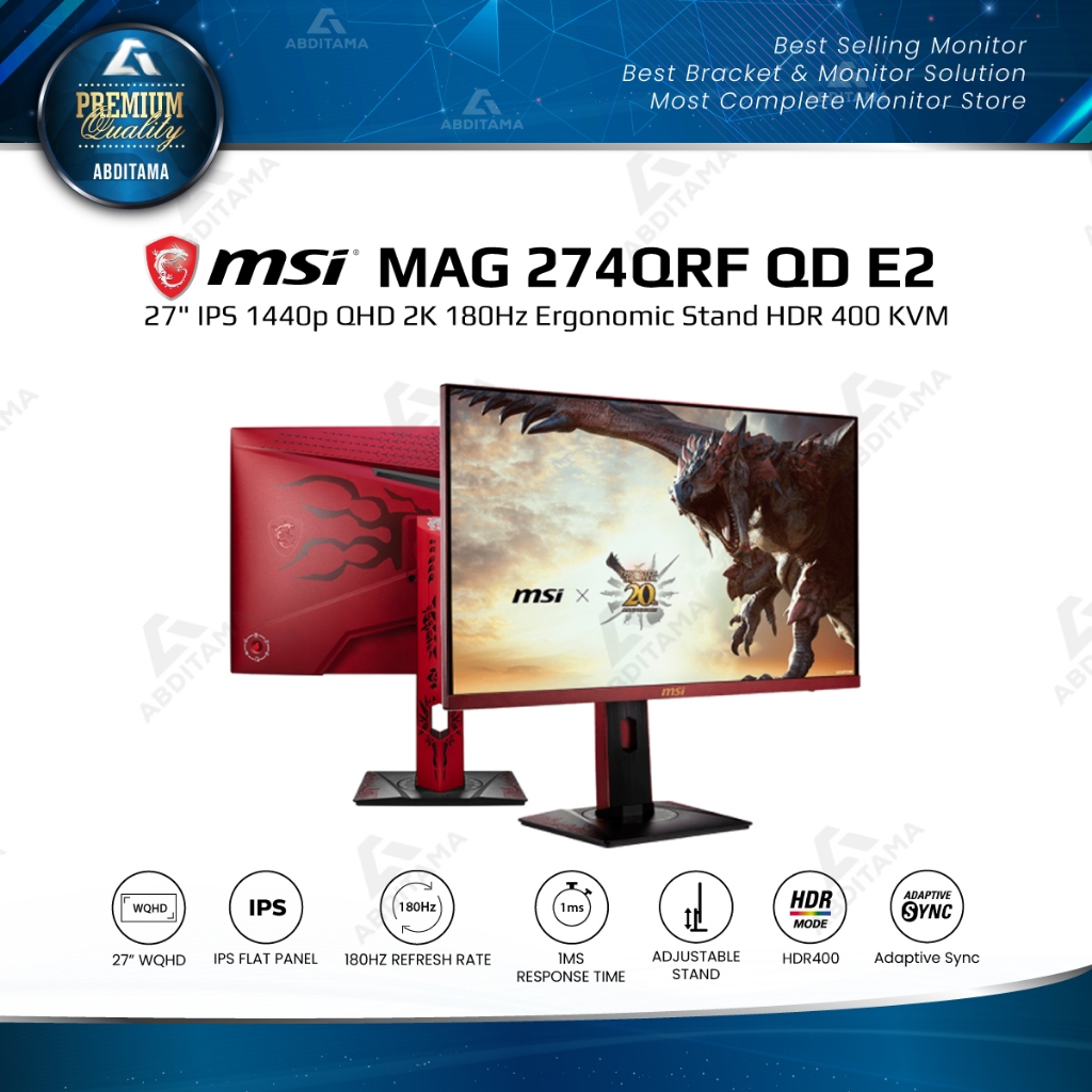 Jual Monitor LED MSI MAG274QRF QD E2 MHW Monster Hunter Edition 27 ...