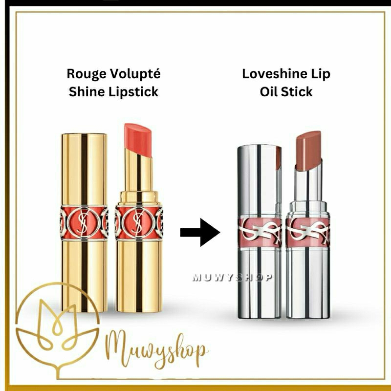 Jual YSL lisptick RVS Rouge Volupte Shine New Loveshine | Shopee Indonesia