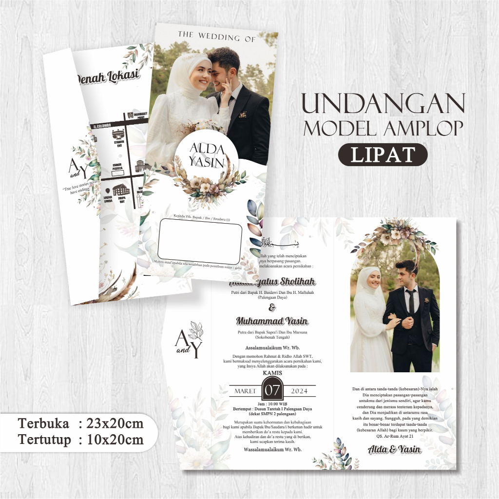 Jual Undangan Pernikahan Lipat Model Amplop B (Free Denah, Barcode, Plastik) | Shopee Indonesia