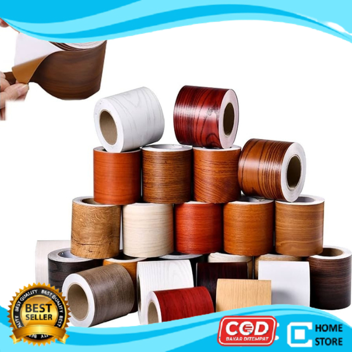 Jual Border List Wallpaper Motif kayu 2,5cm x 8m Sticker List Border ...