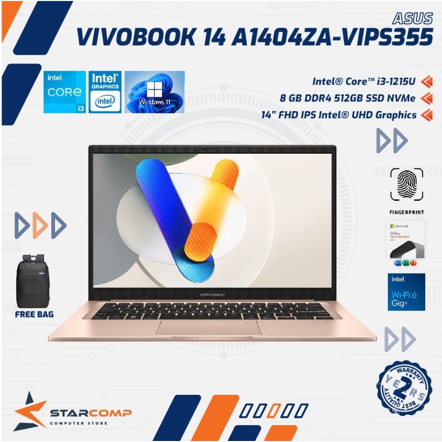Jual ASUS Vivobook 14 A1404ZA Intel Core i3 1215U 8GB 512GB 14" FHD IPS ...