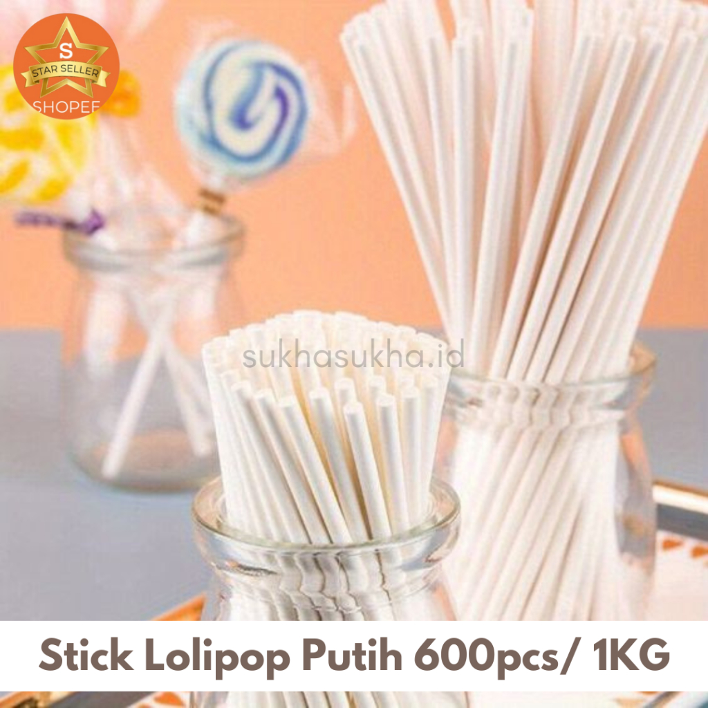 Jual [1 KG] STICK LOLIPOP PUTIH 1100 PCS | Stick Candy | Stick Permen ...