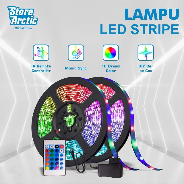 Jual Lampu LED STRIP RGB Tahan Air Panjang 4 Meter with adaptor ...