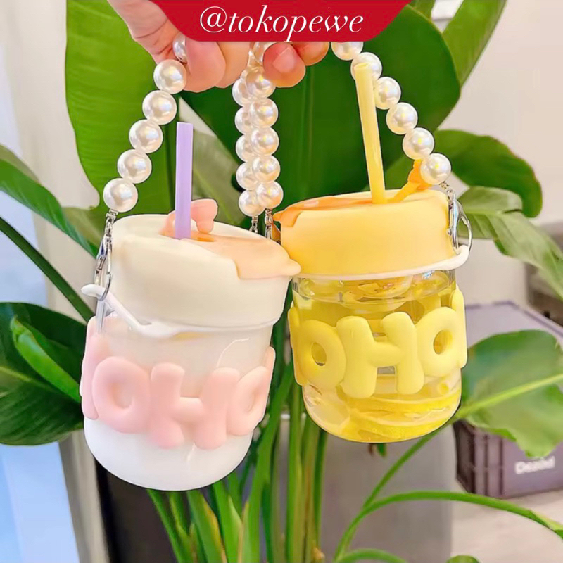 Jual [HOHO MUTIARA HM] 350ml Gelas Kaca Tumbler HOHO Gelas Kopi ...