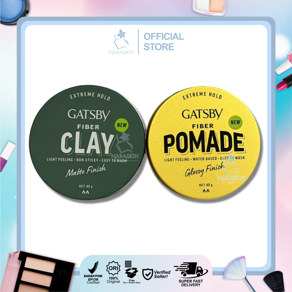 Jual Gatsby Fiber Clay Pomade Extreme Hold Glossy Finish | Matte Finish ...