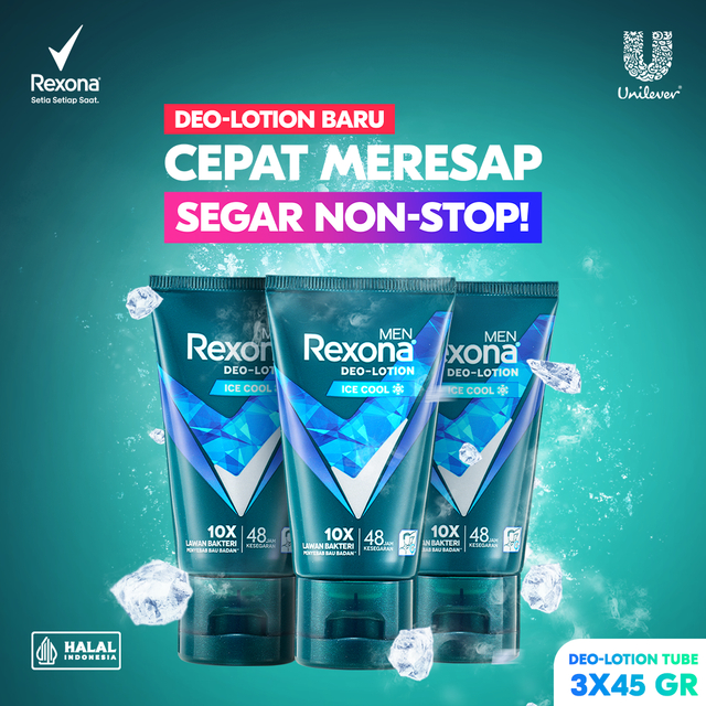 Jual REXONA DEOLOTION TUBE ICE COOL 45GR x3 | Shopee Indonesia