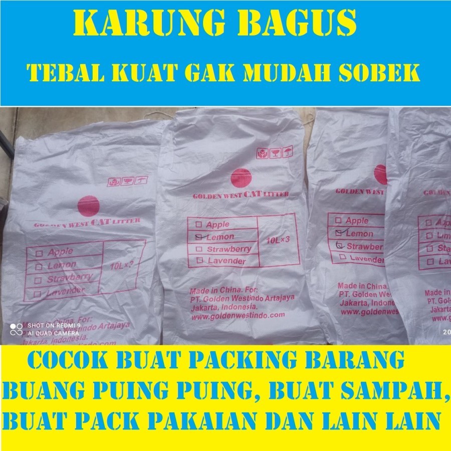 Jual Karung Goni JUMBO ANTI AIR KUAT Baju Bekas Puing Batu Paking Paket ...
