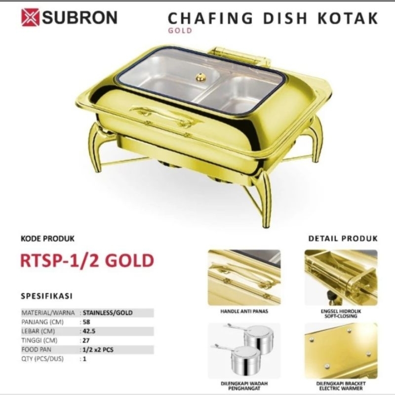 Jual Prasmanan Chafing Dish Hydraulic SEGI 9 L GOLD EMAS Food Warmer ...