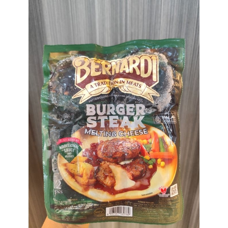 Jual Bernardi burger steak melting cheese 2pcs (250gram) | Shopee Indonesia