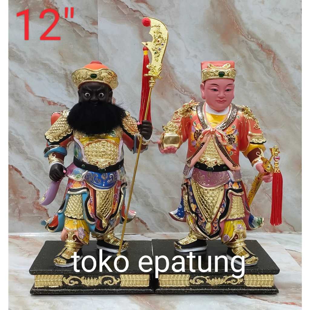 Jual patung dewa pengawal kwan kung / kwan kong - kayu taiwan - 12 inch ...