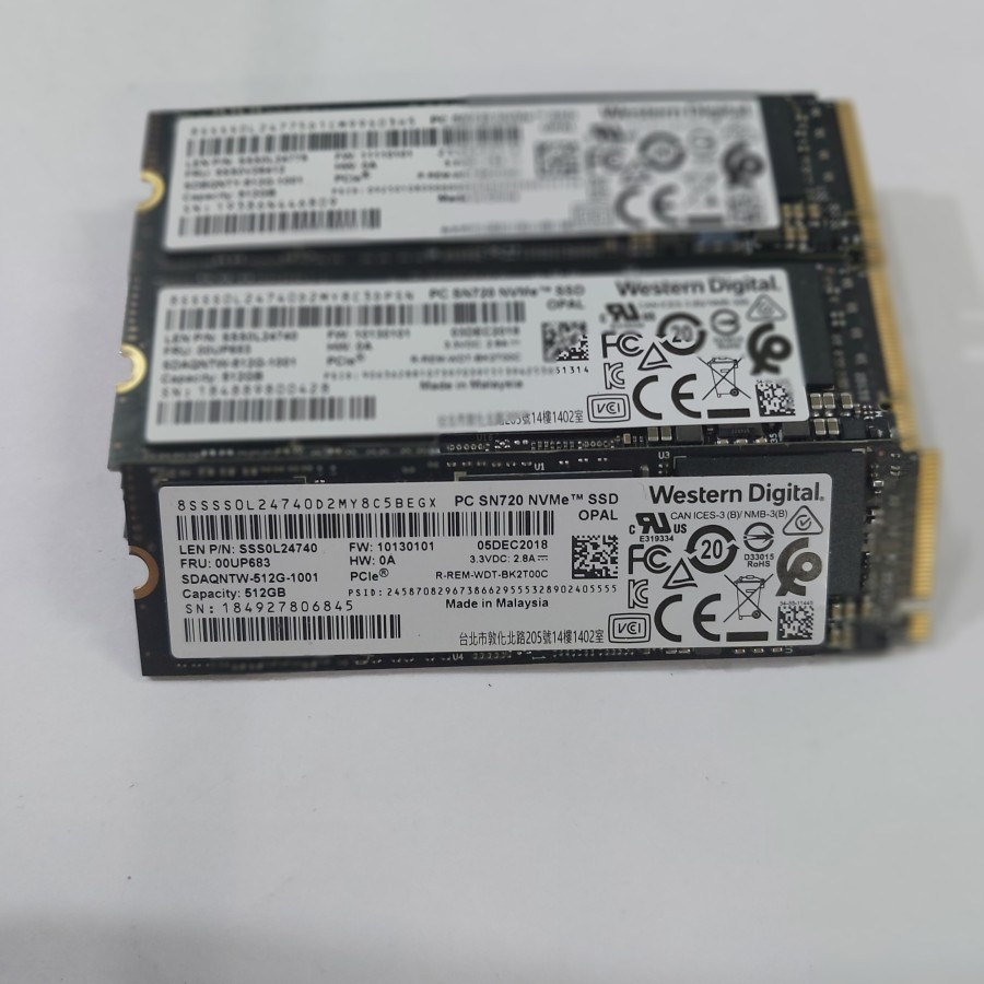 Jual SSD WD SN720 / SN730 / SN530 M.2 Nvme 2280 PCIe Gen3 x4 Second ORI ...
