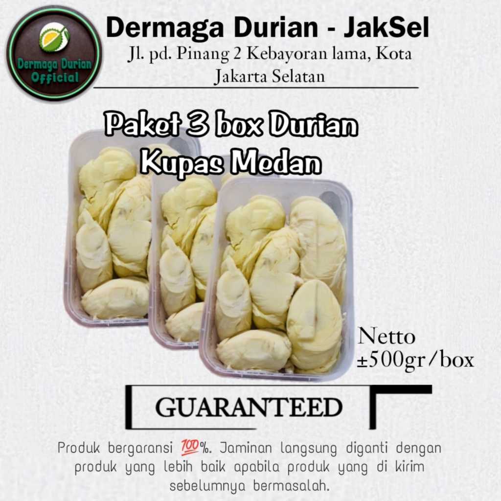 Jual PAKET DURIAN KUPAS MEDAN 3 BOX / DURIAN PREMIUM / KEMASAN PER BOX ...