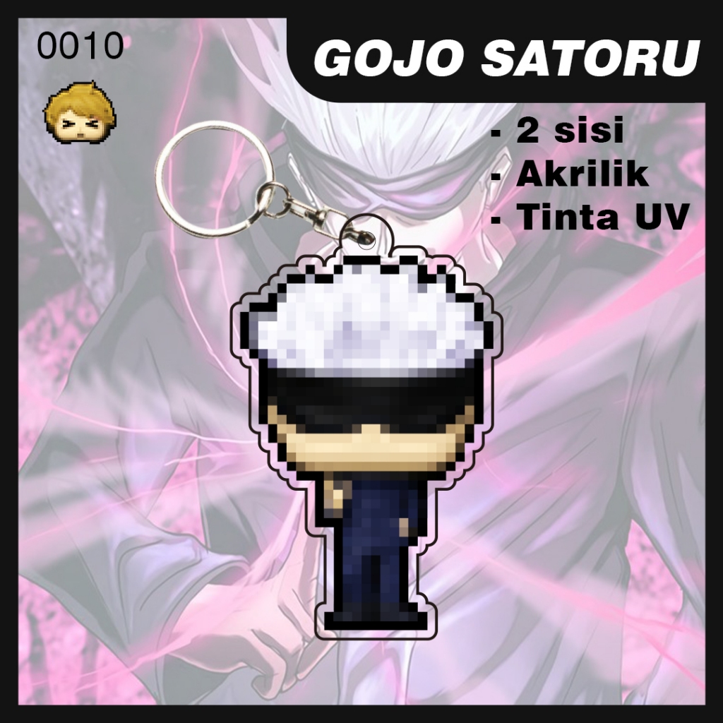 Jual Keychain Pixel Animation Jujutsu Kaisen Satoru Gojo - 10 ...
