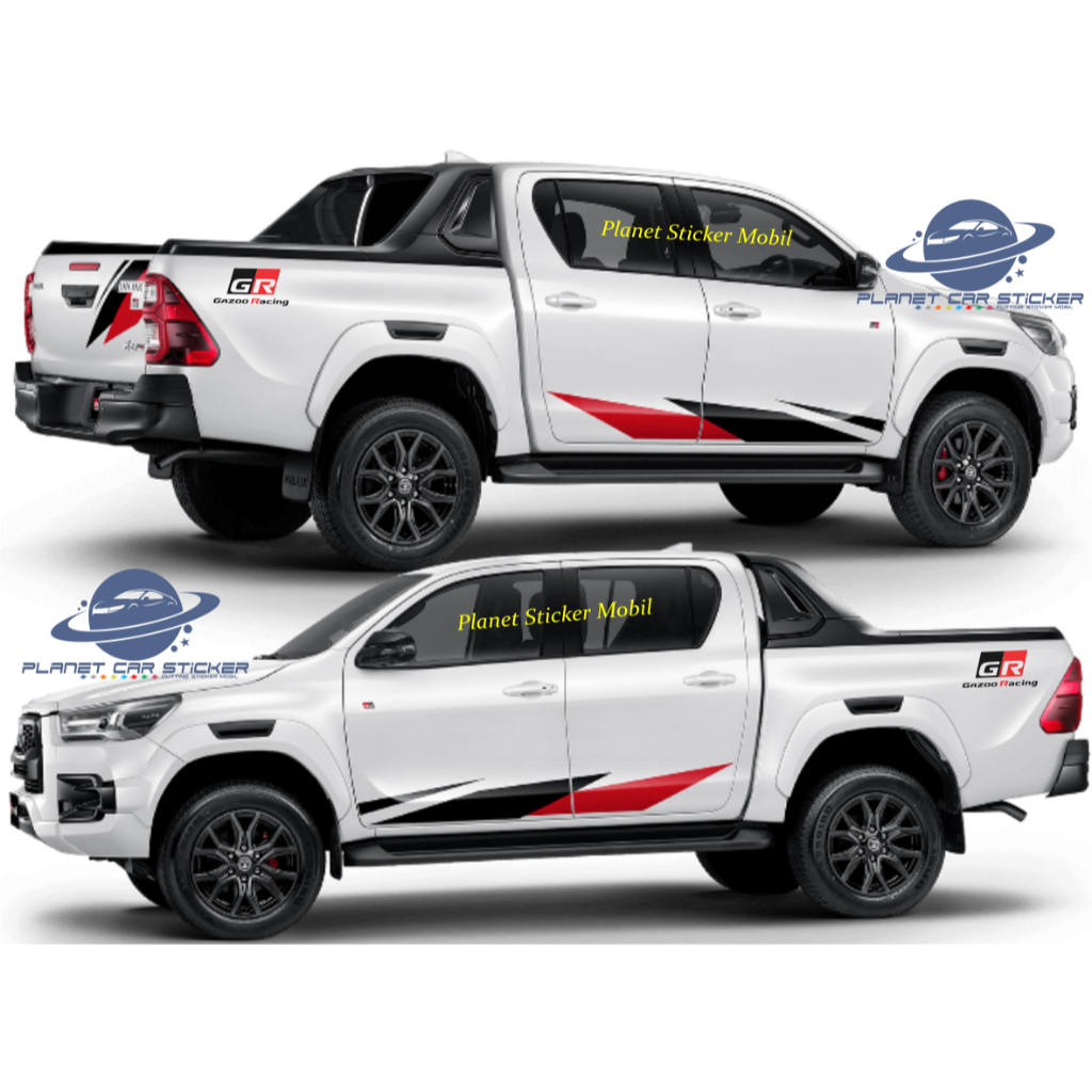 Jual sticker hilux stiker mobil toyota hilux gr sport stiker list body ...