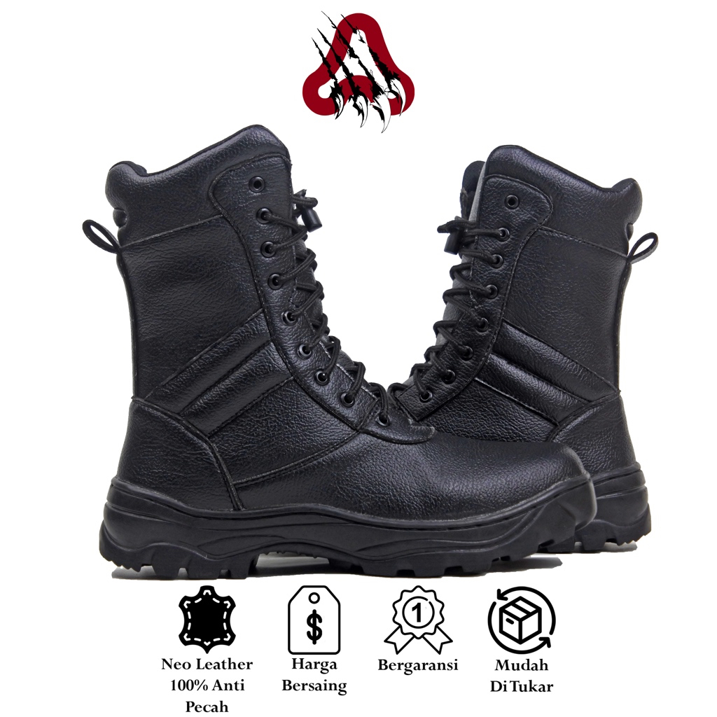 Jual Agonas Sepatu PDL Jatah Polri Tni Security Kulit Sintetis Bam Jeruk 38-45 | Shopee Indonesia