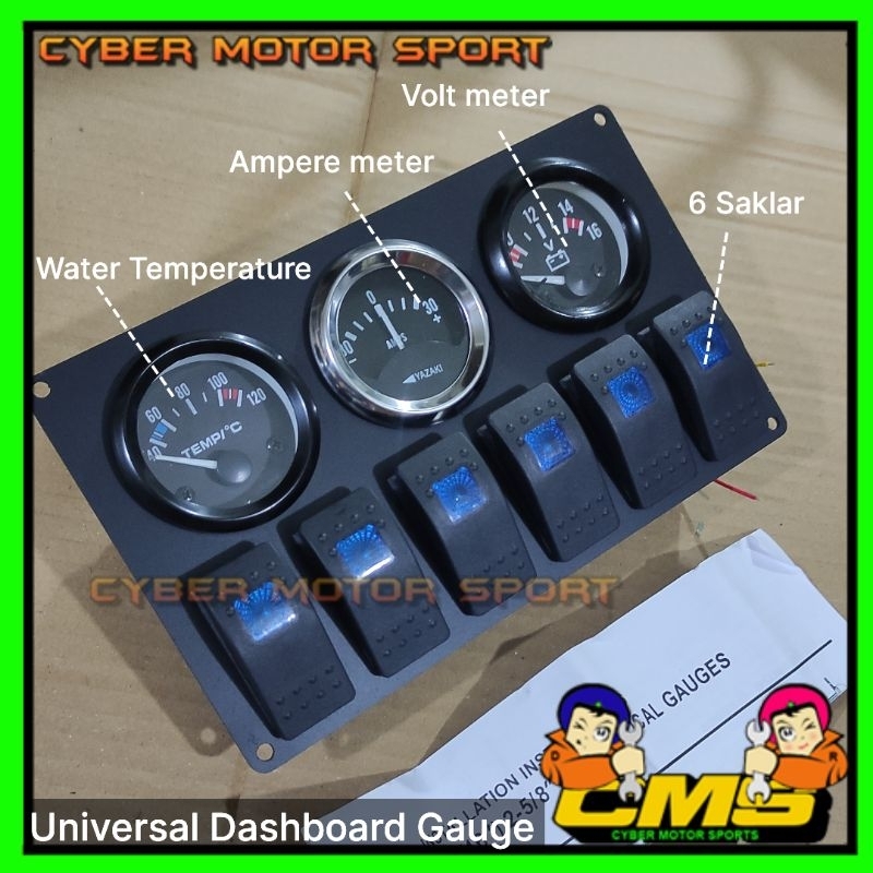 Jual Gauge indikator mobil 3in1 Volt meter. ampere daya. water ...