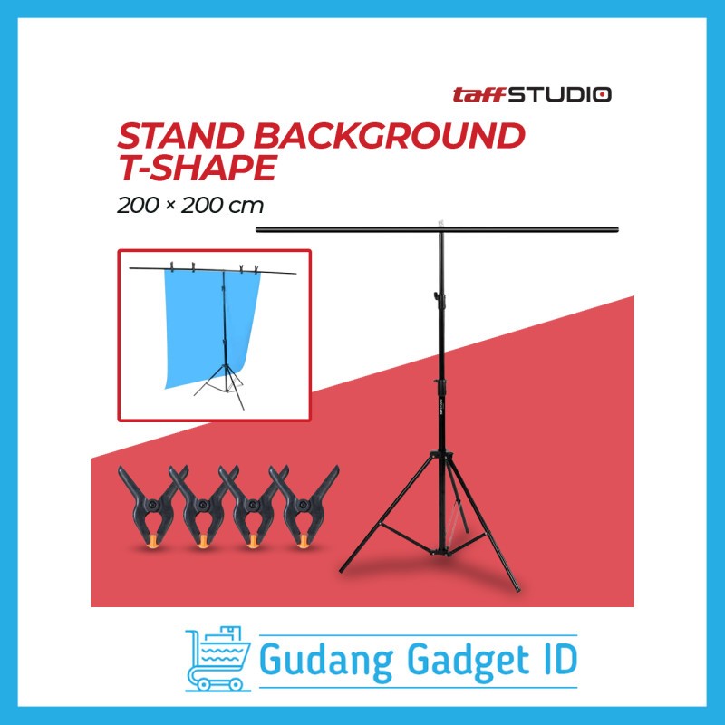 Jual Stand Background Backdrop Photography T-Shape dengan 4 Clamp ...