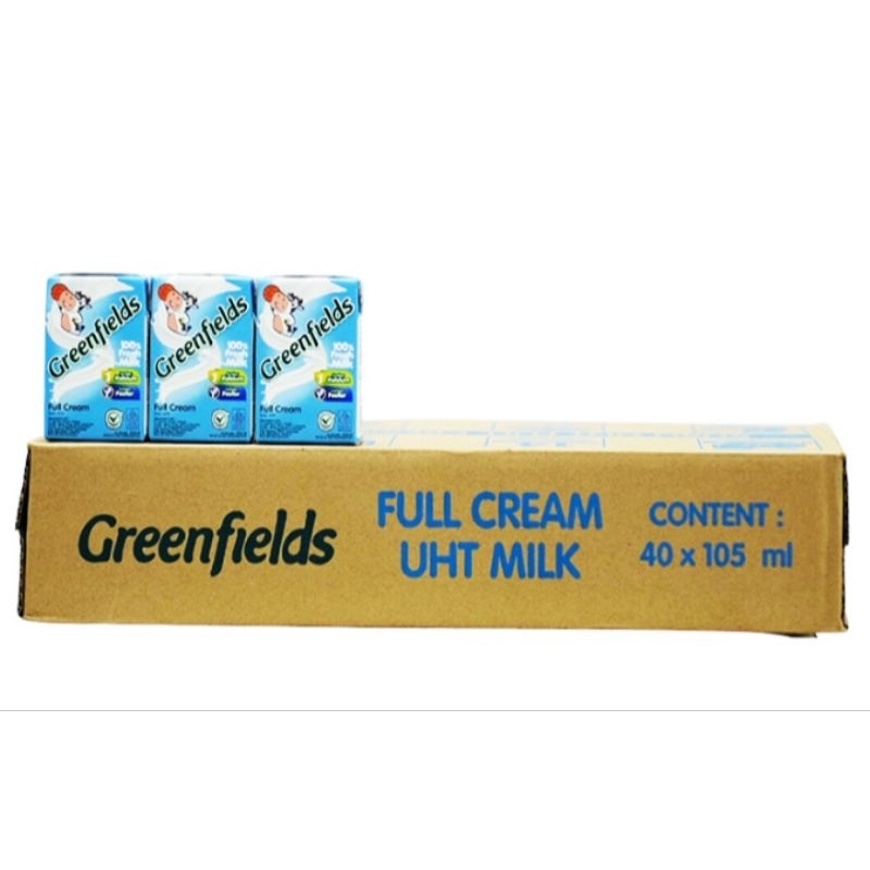 Jual Greenfields Susu UHT full Cream isi 40 pcs x 105 ml - KARTON | Shopee Indonesia
