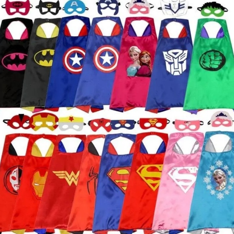 Jual Jubah topeng elsa frozen wonderwoman cape sayap superman ultraman ...