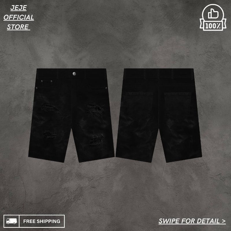 Jual [BARU] CELANA RUCAS SHORT CRYSTAL WASHED DIAMOND BLACK - ORIGINAL ...