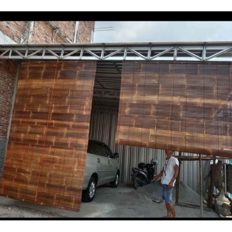 Jual Tirai krey bambu hitam L2 T3/170x300 /2x275/1,5x3,5m vernis ...