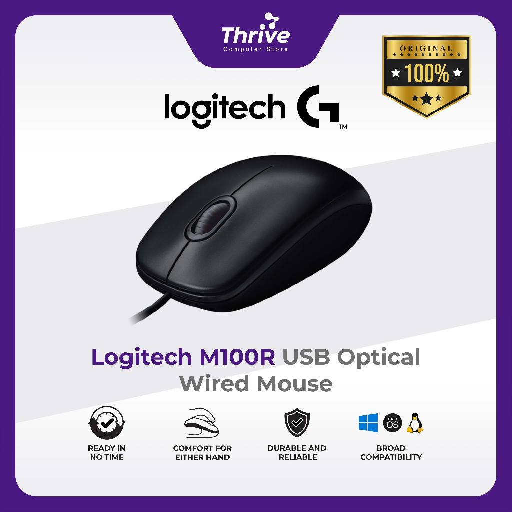 Jual Mouse Logitech M100r - USB Optical Wired Mouse | Shopee Indonesia