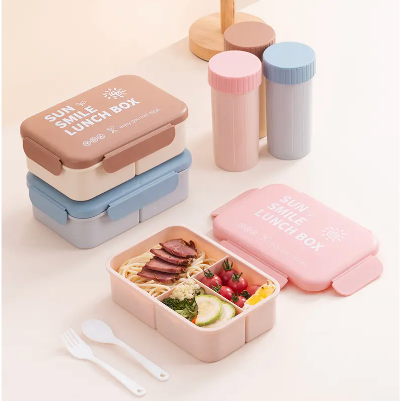 Jual Kotak Makan Set Kotak Bekal + Botol Minum / Lunch Box Set Botol Minum Sun Smile 8828 ...