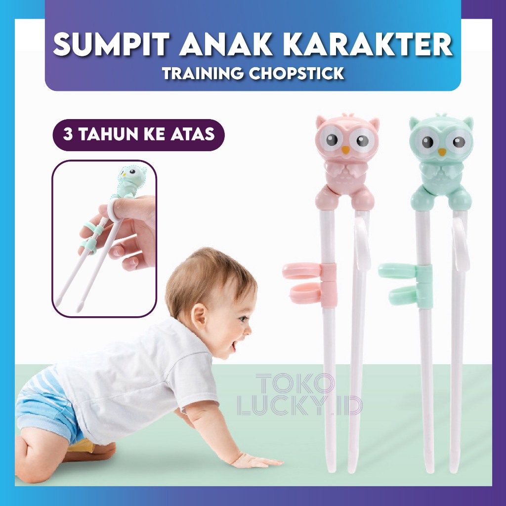 Jual Sumpit Anak Karakter 3+ Training Chopstick Baby Alat Makan Bayi ...