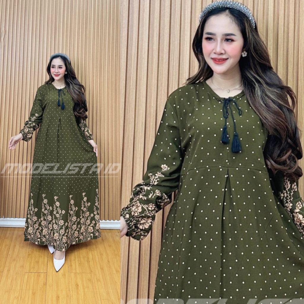 Jual Novia Gamis Bahan Rayon Tebal Resleting Depan Busui friendly ...