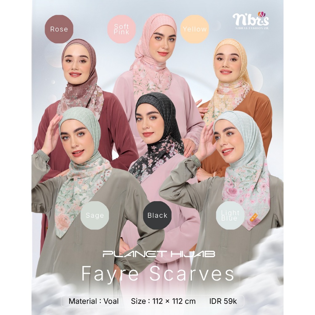 Jual NIBRAS JILBAB FAYRE SCARVES Bahan Voal Reguler 112x112 By JILBAB ...