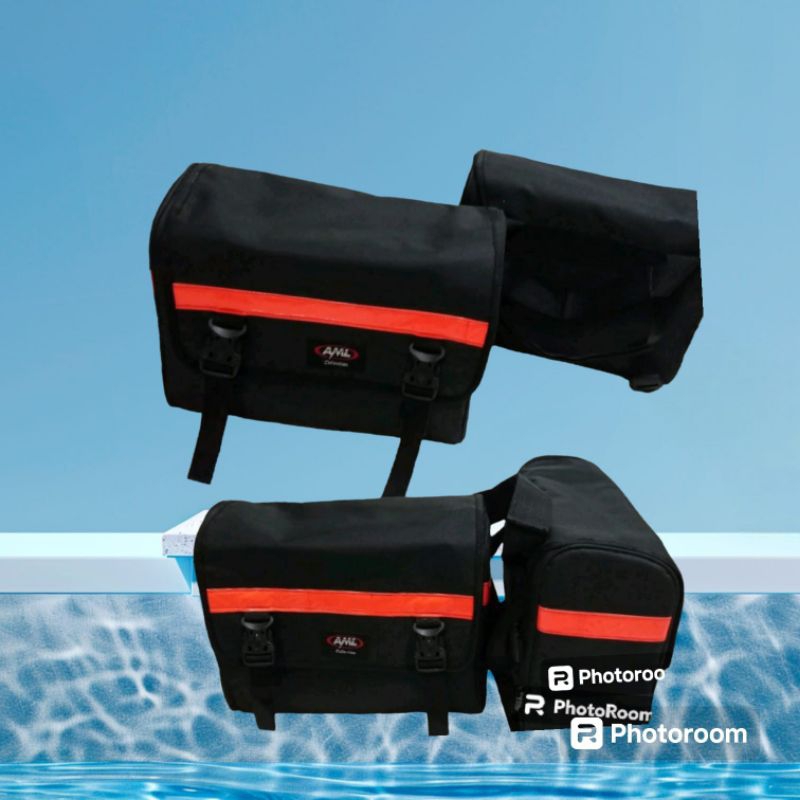 Jual tas samping motor model kota multi guna Lis oren | Shopee Indonesia