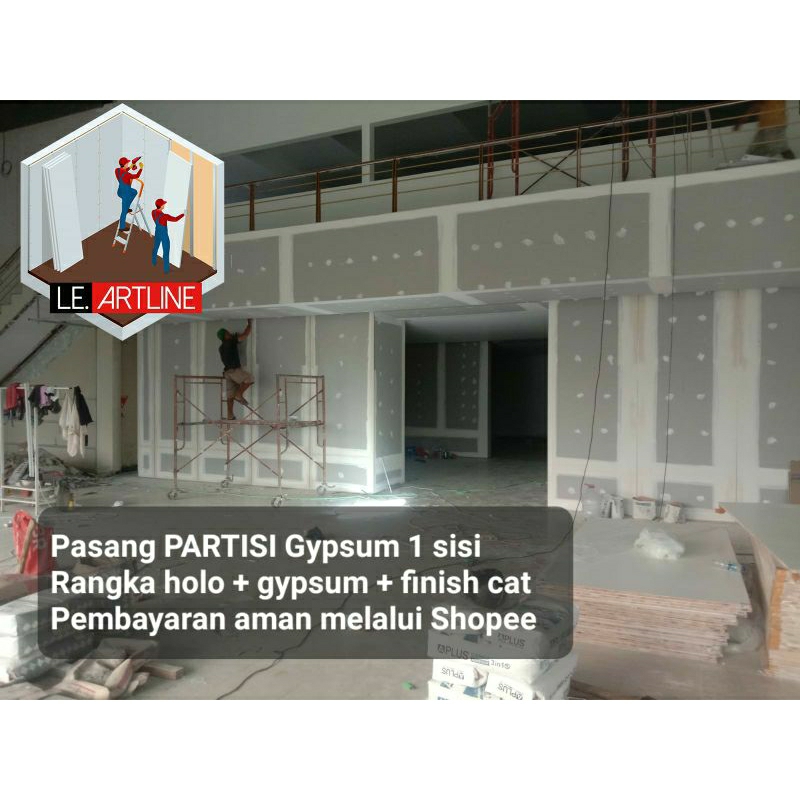 Jual Pemasangan Partisi Gypsum 1 sisi | Shopee Indonesia
