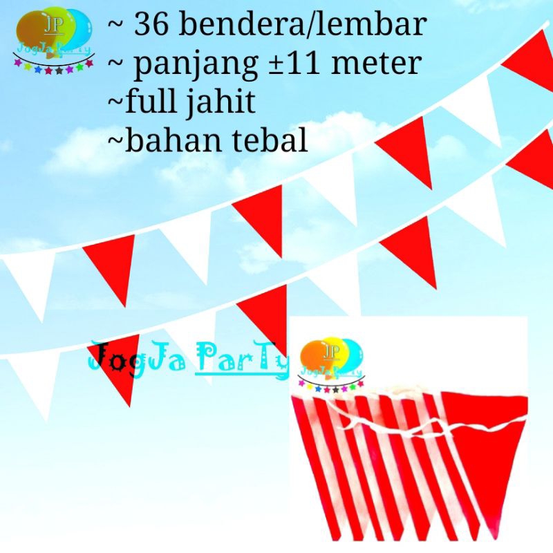 Jual 36 bendera (11 meter) Bendera merah putih bendera umbul2 dirgahayu ...